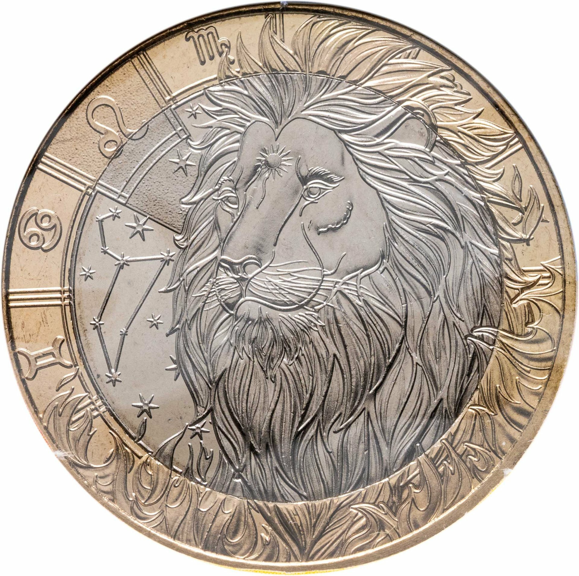 Франция 5 евро 2025 "Знаки зодиака - Лев", Биметалл, в сохранности BUNC