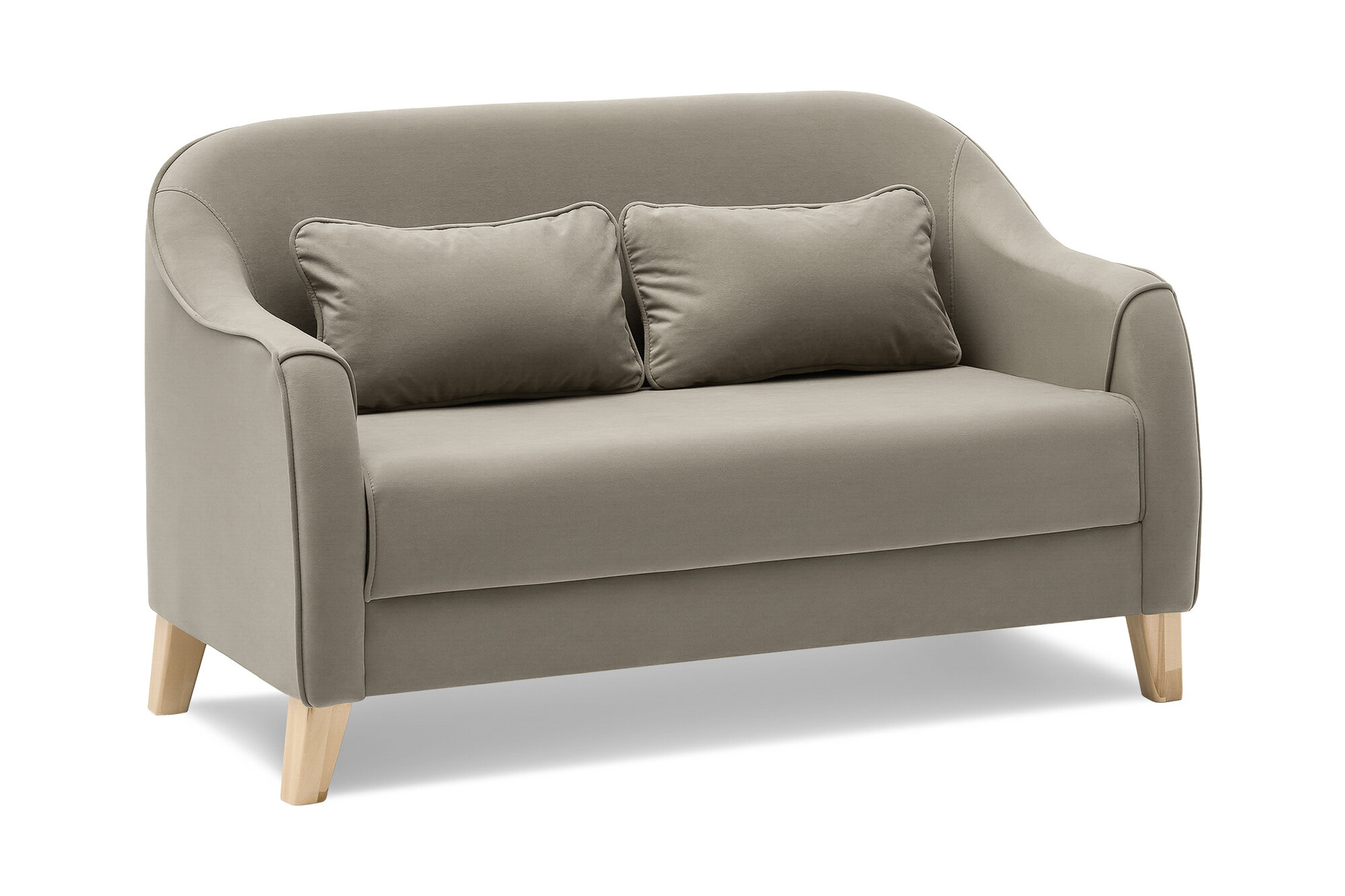 Диван прямой Нонтон Комфорт-4, микровелюр светло-серый, 143x71x86 см