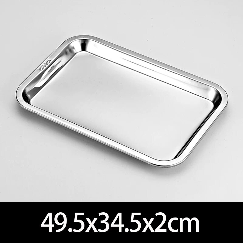 Нержавеющая сталь 304 прямоугольная подставка с гладким дном, 50x35x2см, для семейных обедов