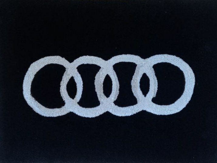 Тафтинговый ковёр "AUDI", противоскользящий, акрил, чёрный