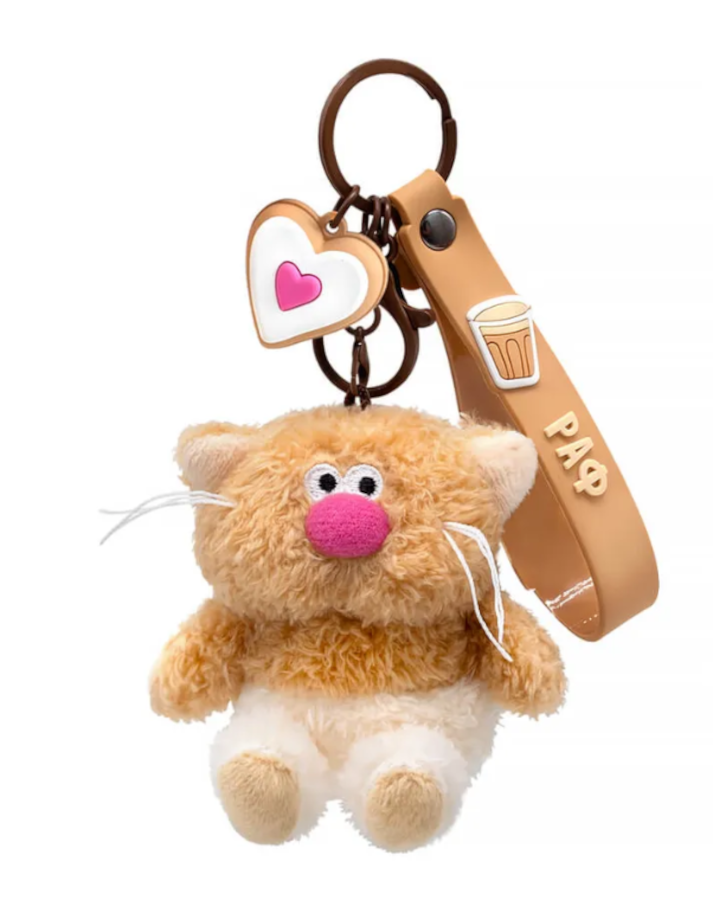 Budi Basa Мягкая Игрушка Кофейные Коты. Брелок Раф с подвесом "Валентинка" (7,5см), (ООО "МПП")