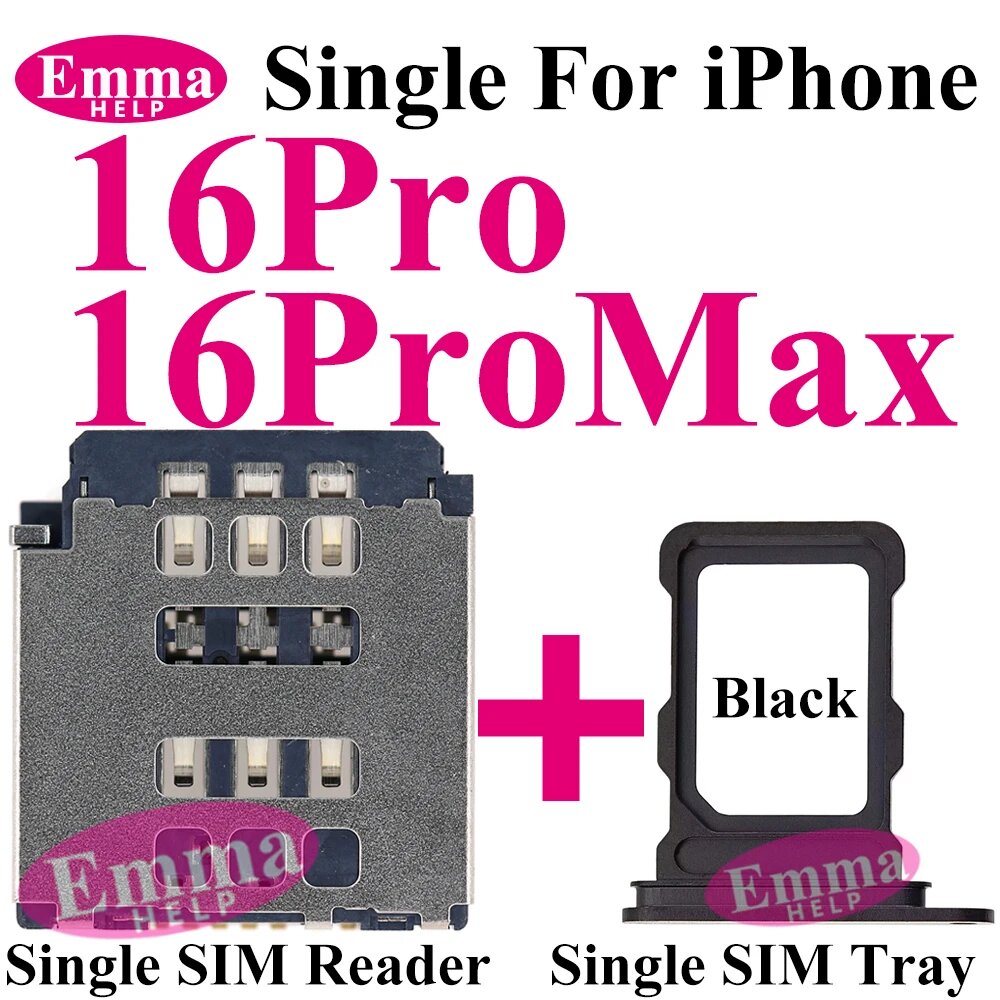 Разъем для SIM-карты + лоток для iPhone 16 15 14 13 12 11 Pro Max Plus Mini, запчасти для ремонта Single -16Pro 16PM