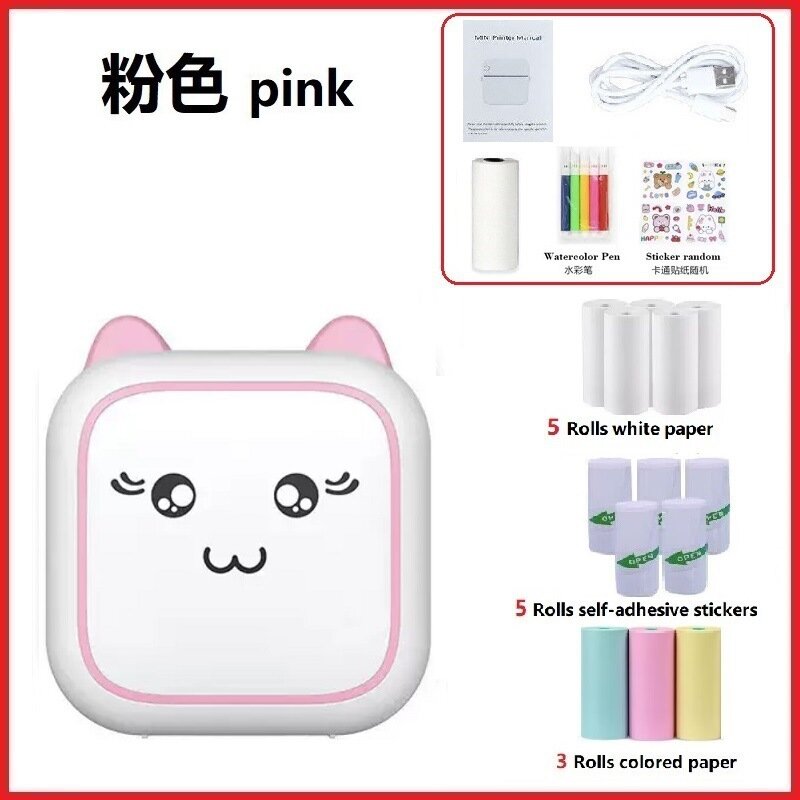 Заводская оптовая продажа портативного мини-принтера, термопринтера Bluetooth для мобильного телефона, маленького карманного принтера с функцией исправления ошибок