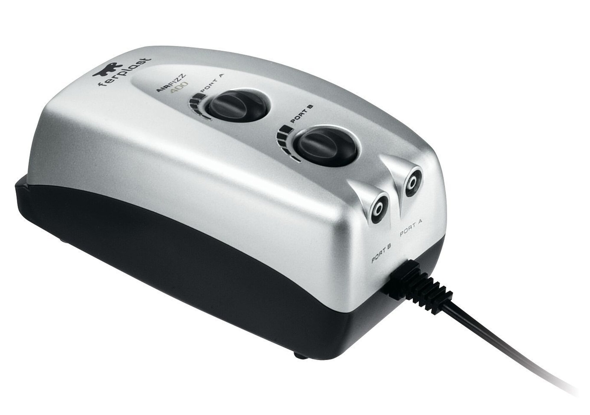 Компрессор для аквариума двухканальный Ferplast AIRFIZZ 400 с регулировкой потока воздуха