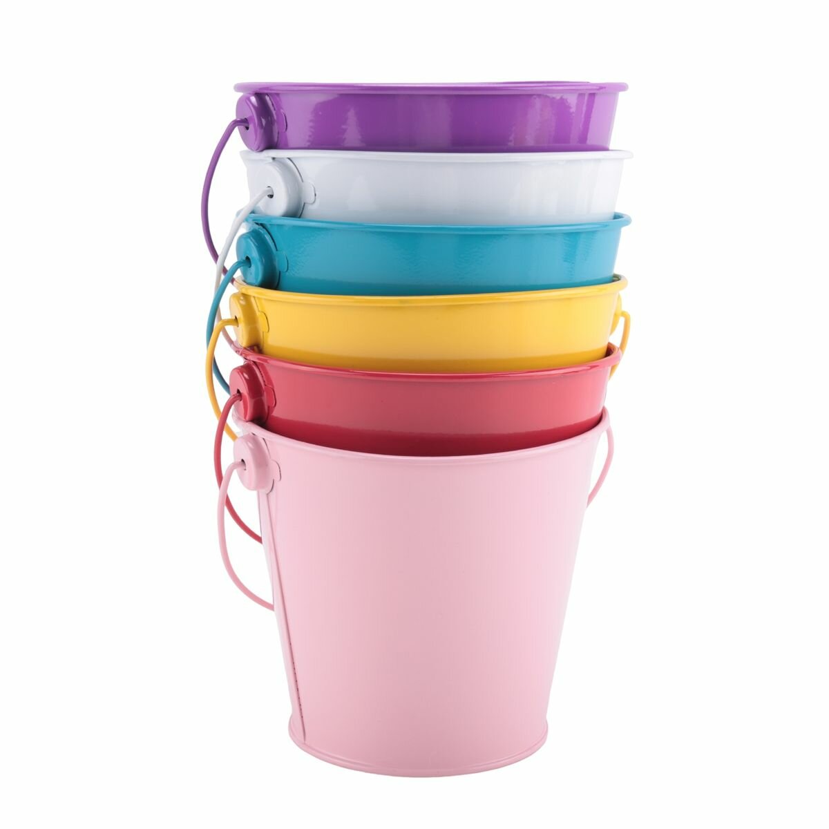 Маленькие металлические ведерки с ручкой, 6 шт, вместимость 20 жидких унций, лучше всего подходят для оформления вечеринок, организации и украшения игровых комнат