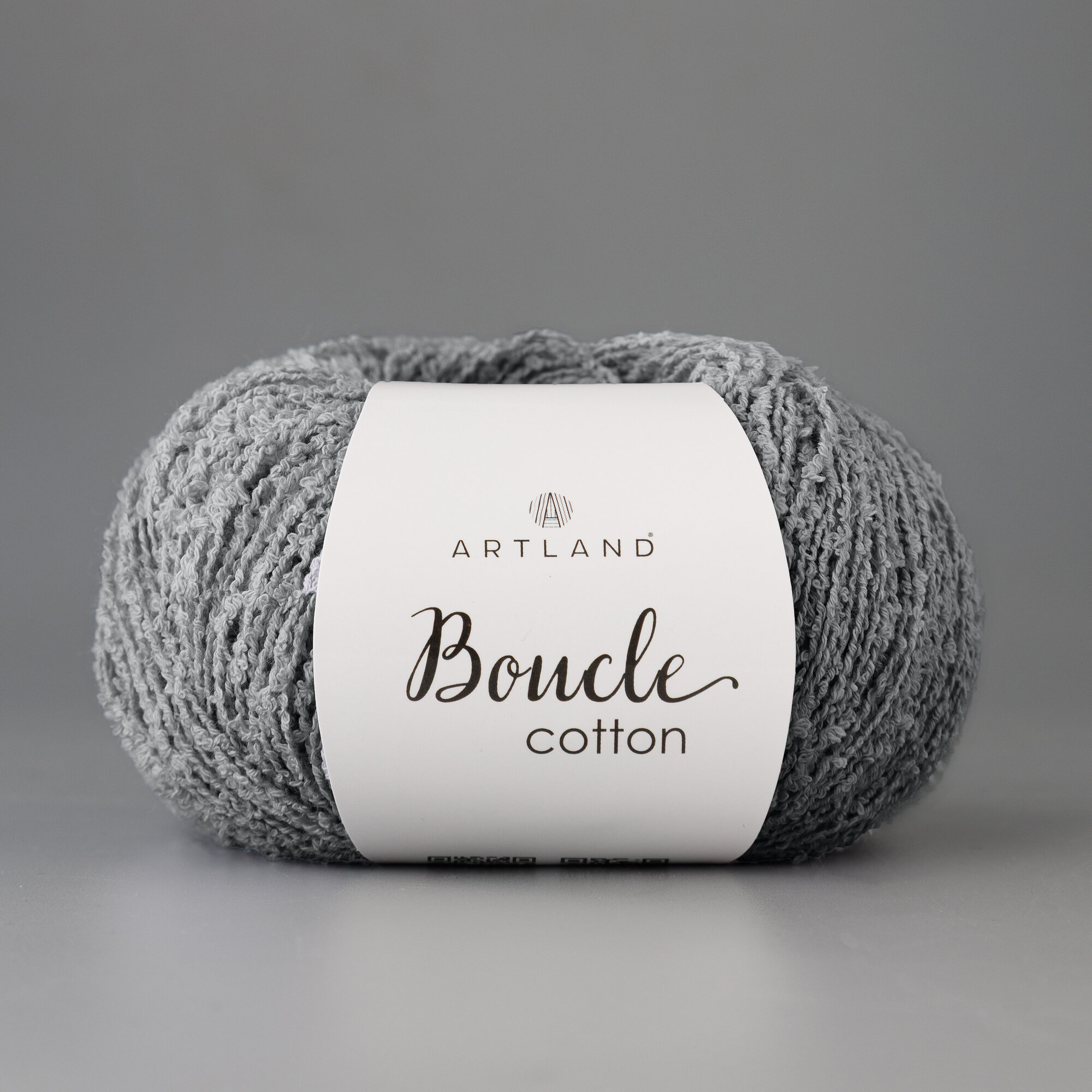 Пряжа для вязания Artland Boucle Cotton 5 мотков (325 м, 50 гр), цвет 15 темно-серый