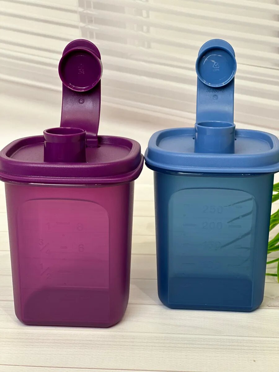 Контейнер пищевой Tupperware "Универсал", 350 мл, 2 шт. (синий, фиолетовый) для жидких и сыпучих продуктов