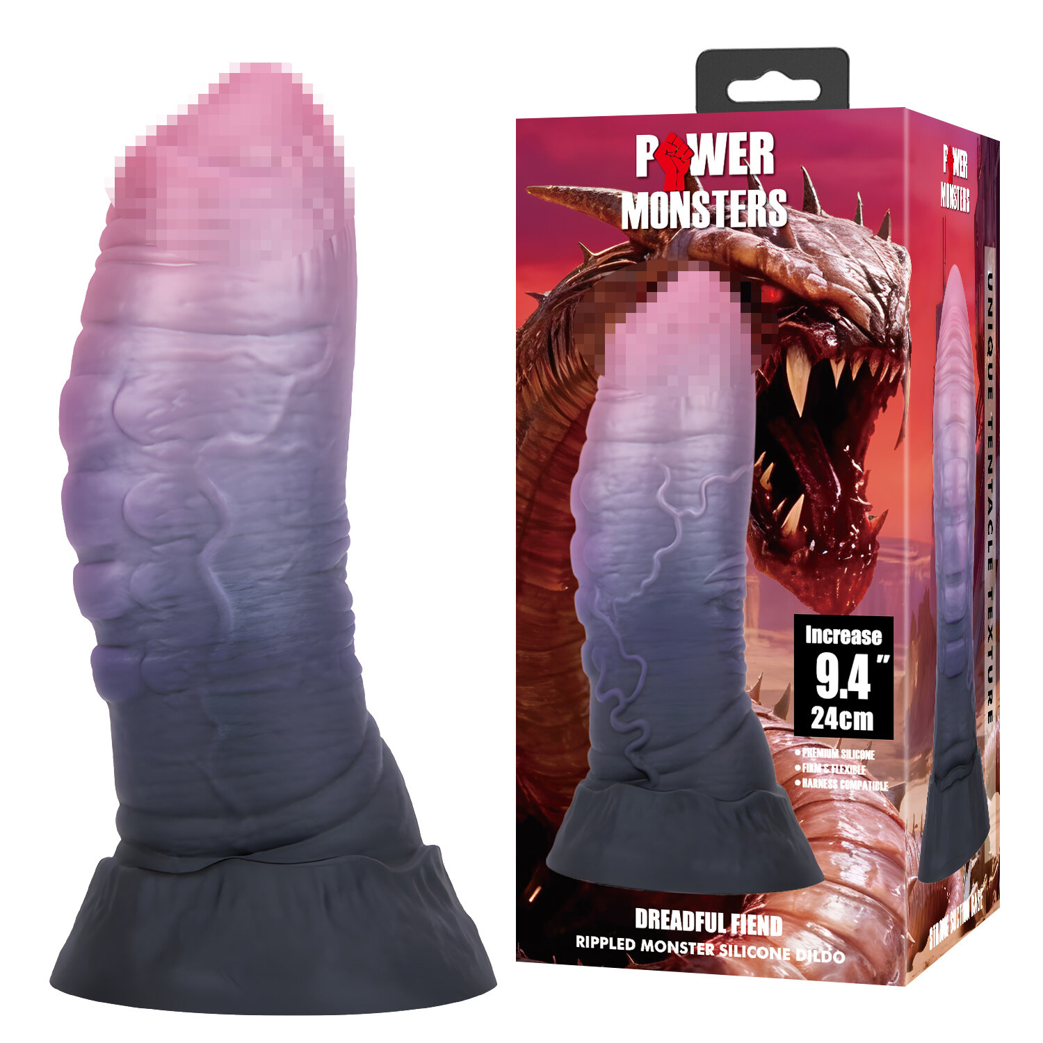 Power Monsters Dreadful Fiend дилдо фэнтези на присоске 24 см