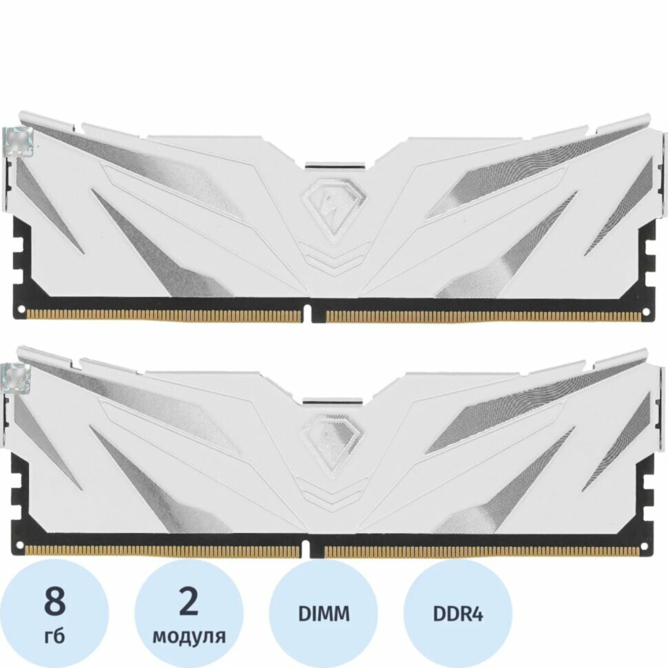 Модуль памяти Netac Shadow II 16GB(2x8GB)DIMM DDR4 3200Мгц(NTSWD4P32DP-16W), 2267057