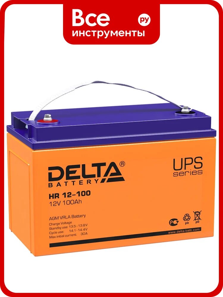 Батарея аккумуляторная Delta HR 12-100 / HR 12-100 L