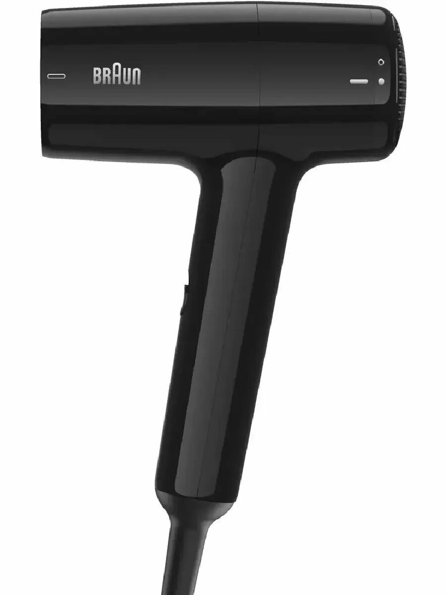 Фен для волос Braun BRHD150E, 1800 Вт, 2 скорости, 2 температурных режима, холодный воздух, 1 насадка, черный — фото 1