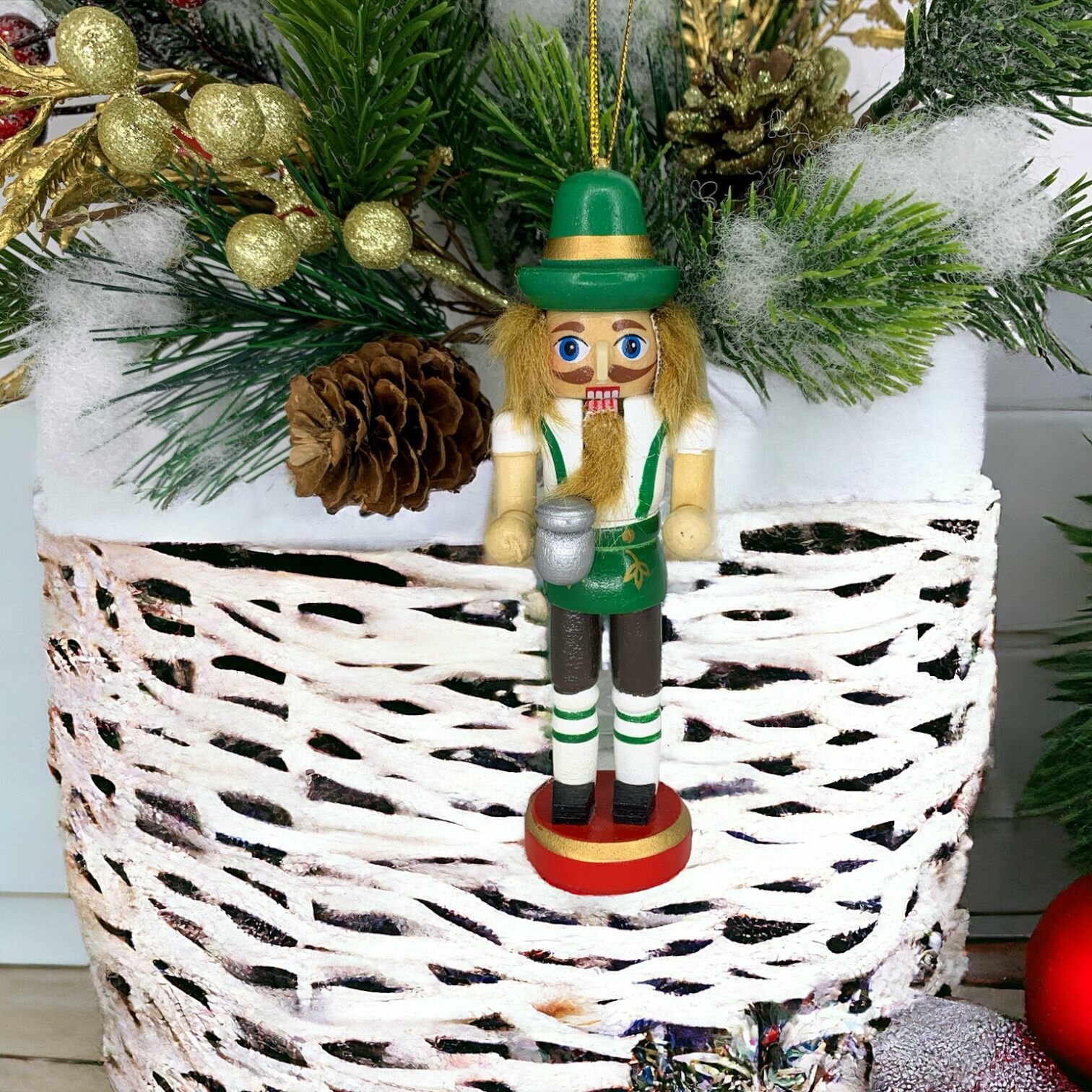 Ёлочная игрушка "Щелкунчик баварский" 12,5 см дерево ручная работа