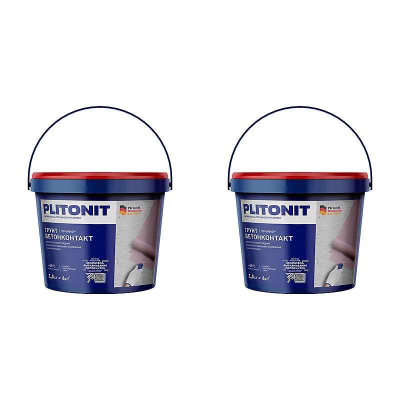 Грунт бетоноконтакт Plitonit 1,5 кг (2 шт.)