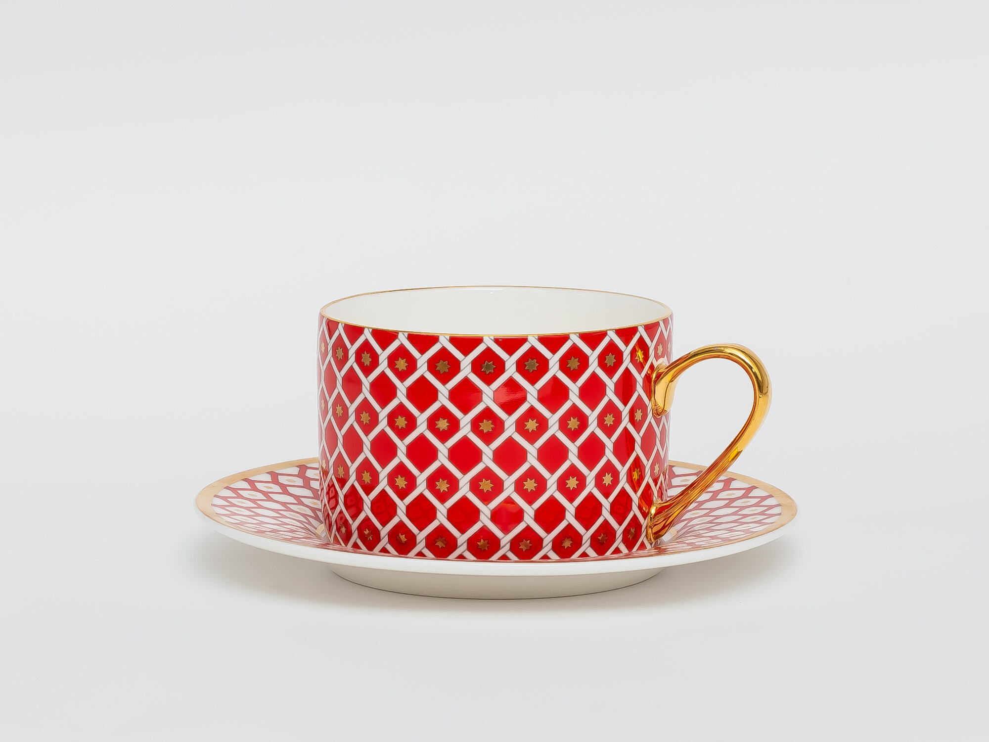 Чашка с блюдцем ф. Идиллия, рисунок "Скарлетт" 2 КН1 Костяной фарфор