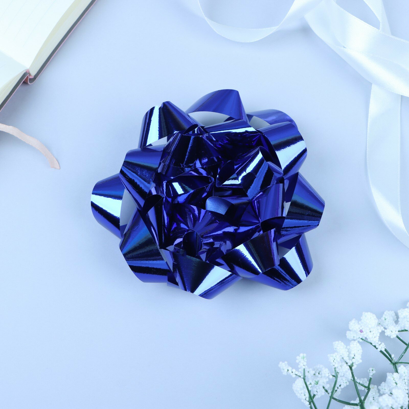 Бант-звезда № 14, синий, металлик, 172259