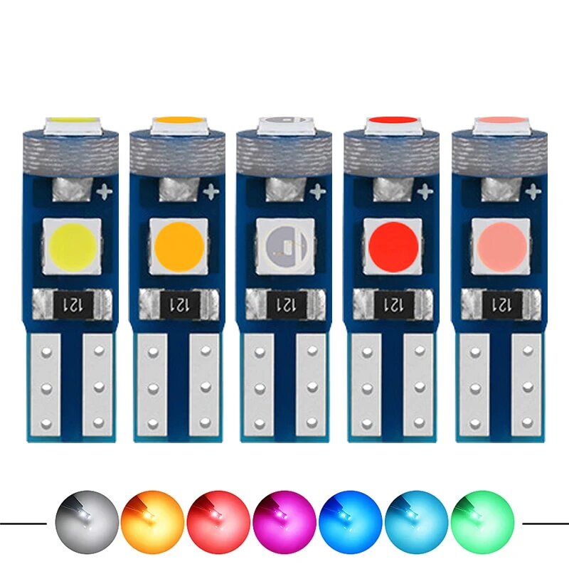 500шт T5 3030 SMD белые автомобильные LED лампы приборной панели