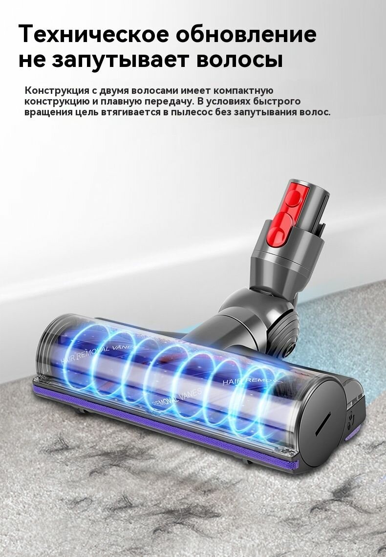 Подходит для аксессуаров для пылесосов Dyson Dyson мягкий бархатный роликовый наконечник V7/V8/ V10/V11 с прямым приводом заземления Щетка валиковая щетка