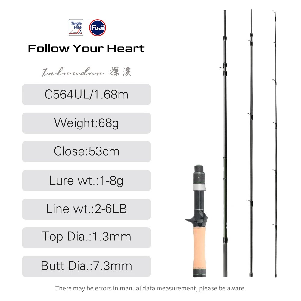 TSURINOYA INTRUDER Портативная удочка для ловли форели INTRUDER-C564UL