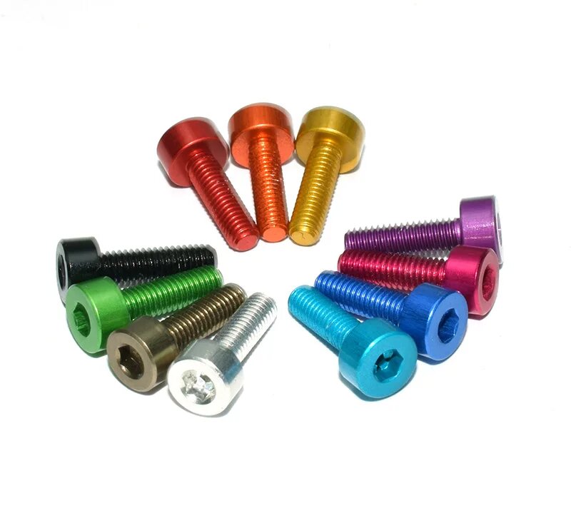 Алюминиевые винты Xyfster DIN912 M3 M4 M5 M6 * 6/8/10/12/16/20/25 M3 x 12, Orange