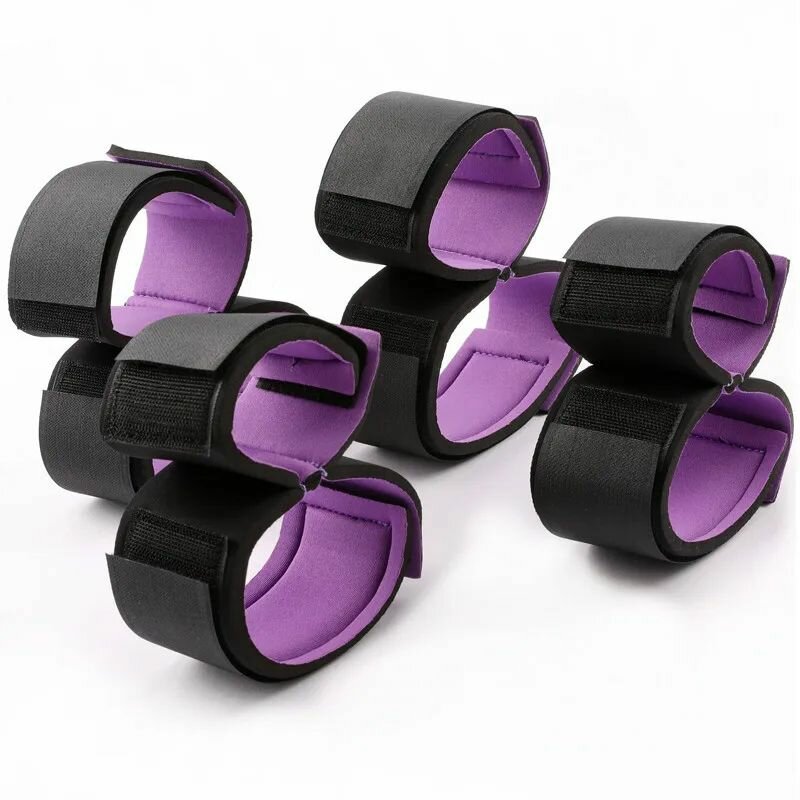 4 шт./компл. БДСМ набор для кровати, фиксаторы для рук и ног, манжеты для ног, наручники, оковы, бандаж БДСМ для связывания ног и рук, комплект для ролевых игр