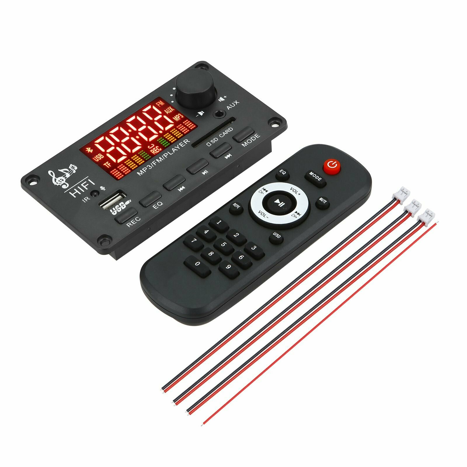 2x 50 Вт усилитель Bluetooth-совместимый 5.0 12 В MP3 декодер плата запись звонков 22 музыкальный аудио модуль USB TF AUX FM радио