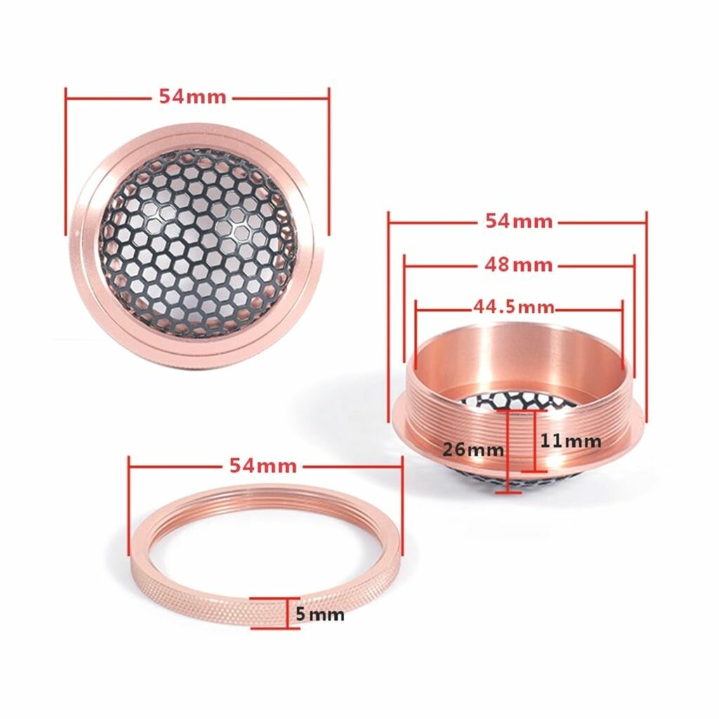 Алюминиевая сетчатая крышка автомобильного гудка-золото-1,5 дюйма