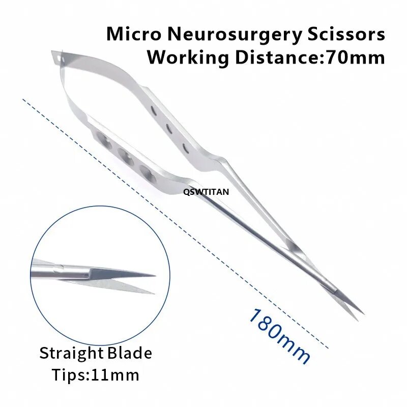 Микроножницы QSWTITAN для век из нержавеющей стали 18cm Straight