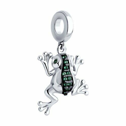 Подвеска, серебро, 925 проба, родирование, фианит