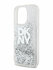 DKNY для iPhone 16 Pro чехол Liquid Glitter Stack Logo Hard White