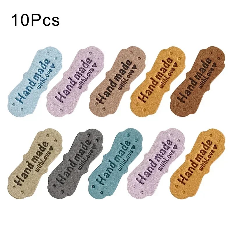 Набор этикеток из искусственной кожи, 10 шт, цвет: random color