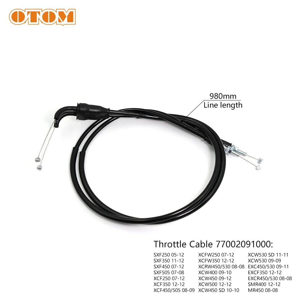 Трос дроссельной заслонки мотоцикла 980 мм 976 мм 1020 мм, набор стальных проводов для управления акселератором, масляная линия для KTM EXC SX-F HUSQVARNA FE 2005-2019 77002091000