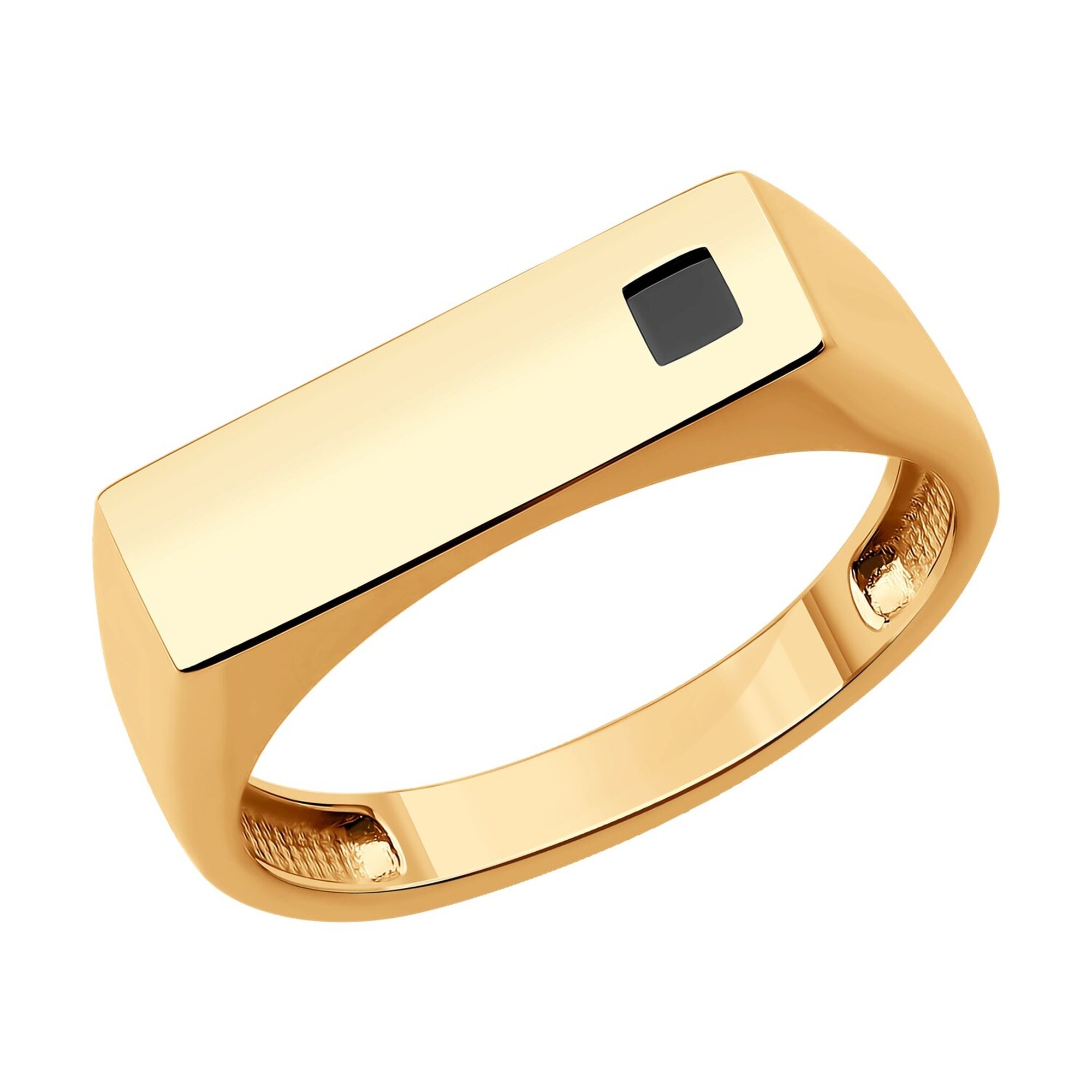 Печатка, красное золото, 585 проба, оникс