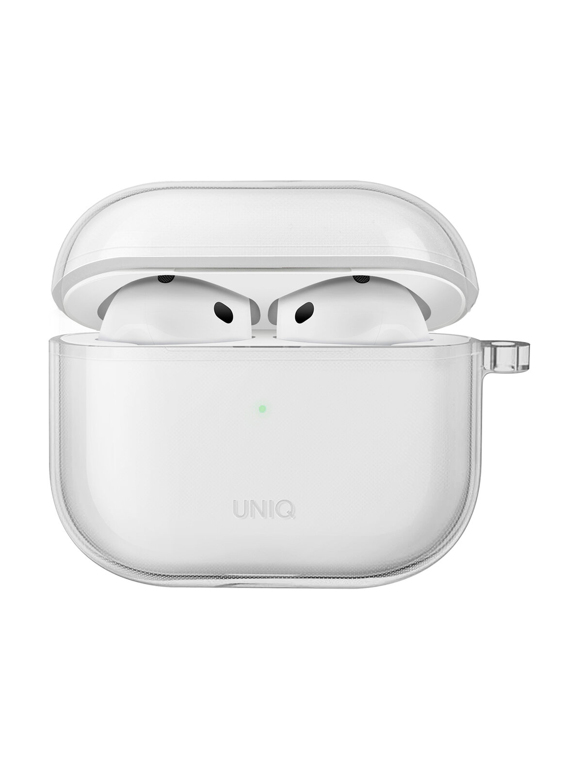 Uniq для Airpods 4 чехол Glase TPU case with carabin Clear