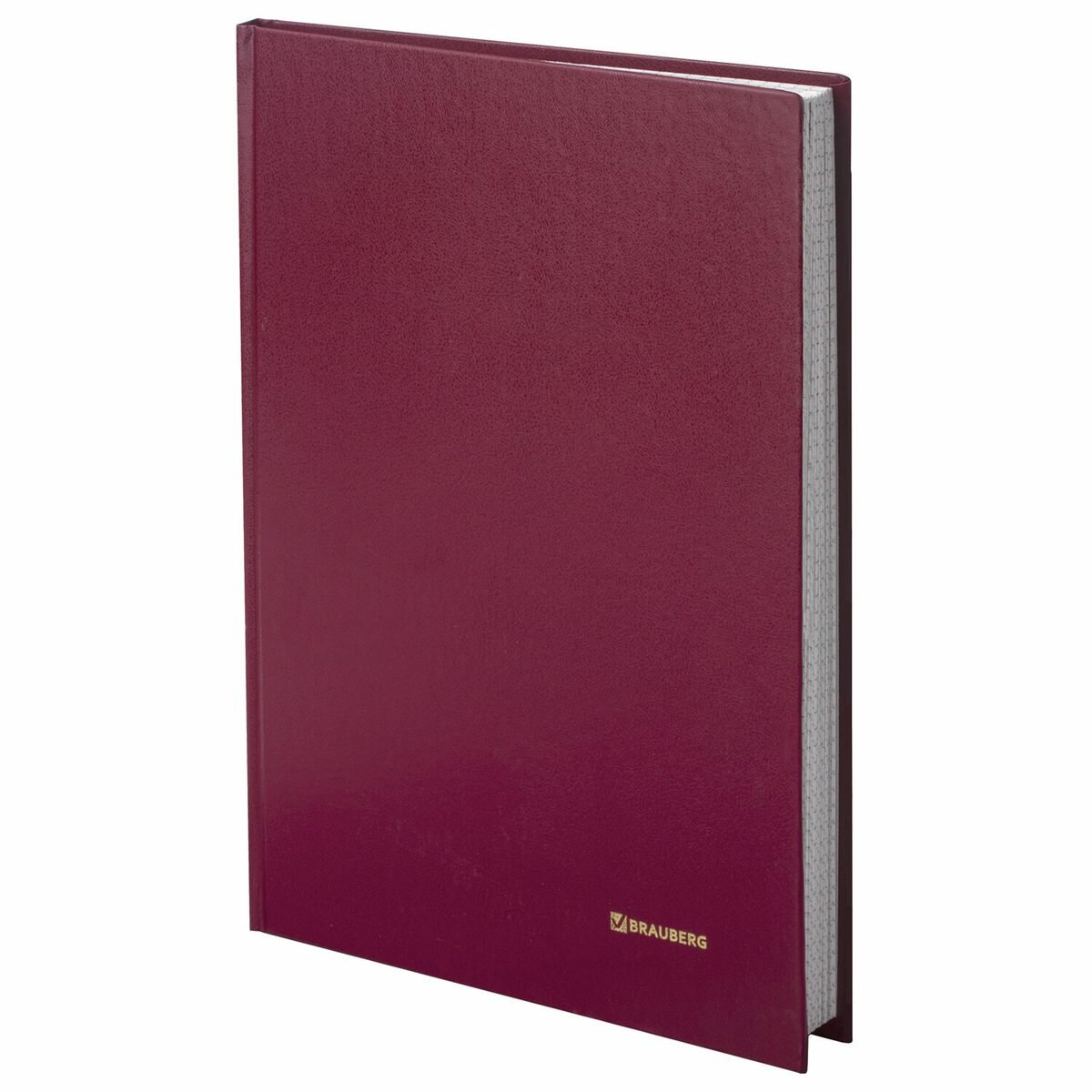 Бухгалтерская книга учета Brauberg (А4, 96л, 200х290мм, клетка) обложка бумвинил, бордовая (130224), 5шт.