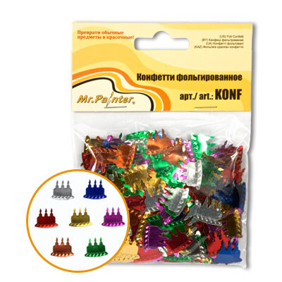 Mr.Painter" KONF-001 Конфетти фольгированное 25 г СК/Распродажа 32 "Торт