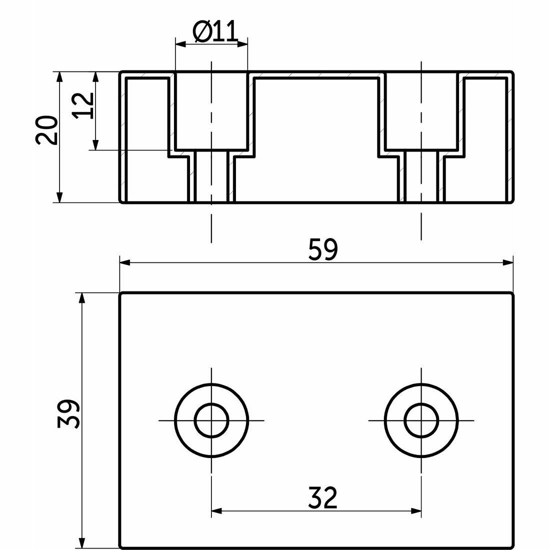 Опора 60х40х20, белая