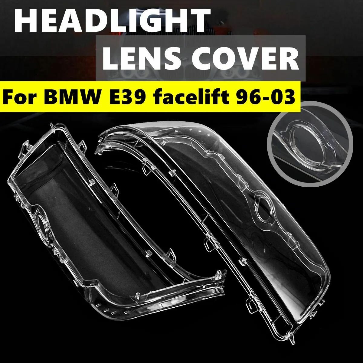 2 автомобильных абажура левой и правой фар для BMW E39 рестайлинг 1996-2003 63128375301 63128375302 Аксессуары
