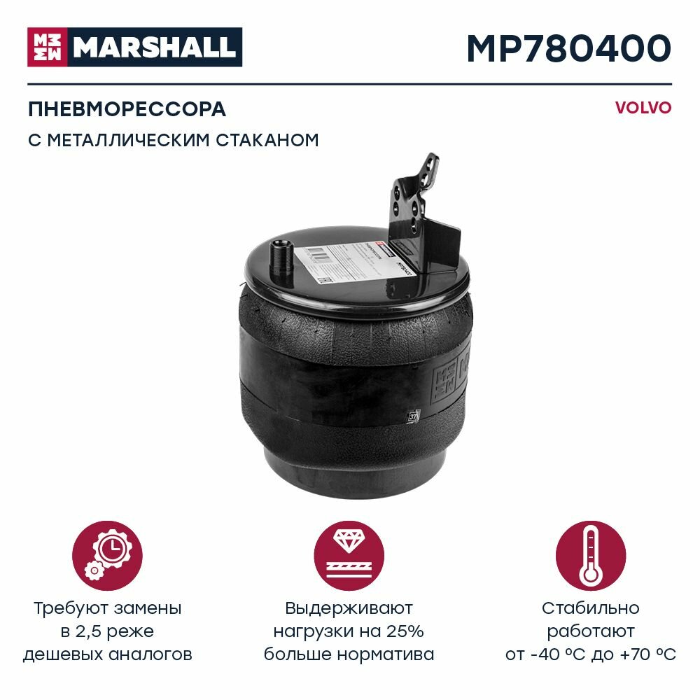Пневморессора с металлическим стаканом VOLVO