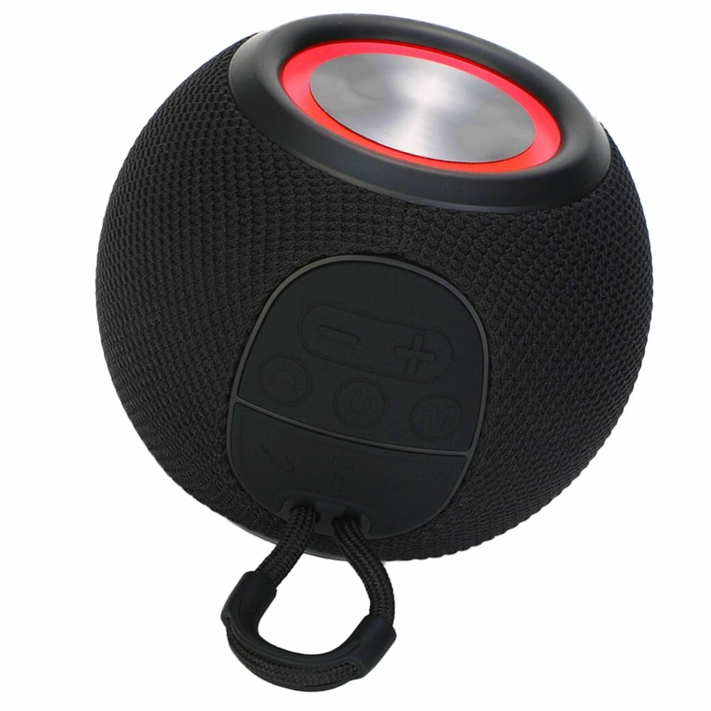Колонки, TG337 портативная круглая Bluetooth-колонка - черная
