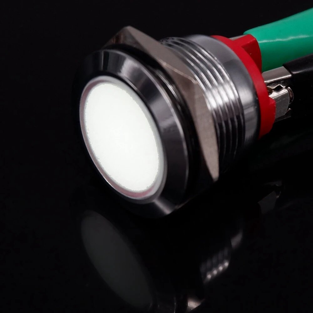 Светодиодные индикаторы PRONCH 16/19/22 мм 16mm, White color, Screw terminal, 12-24V