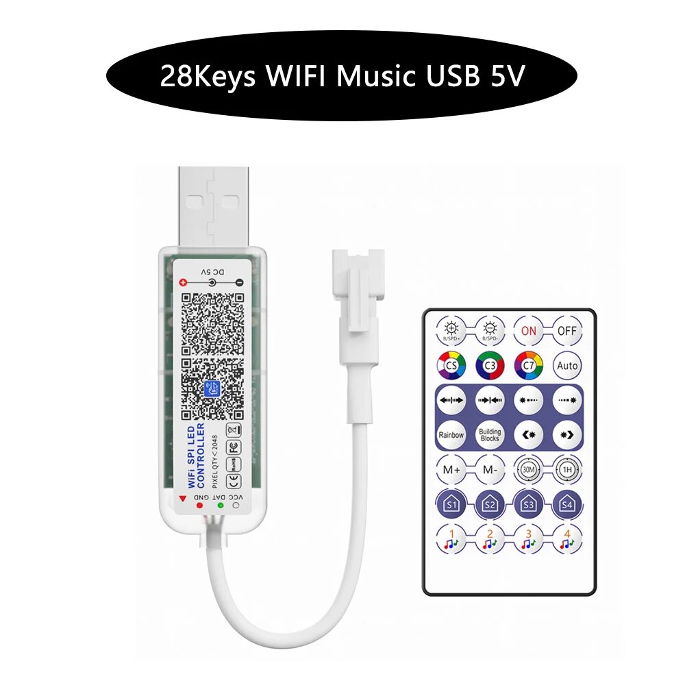 RGB-контроллер LOAMLIN 2048 пикселей 28Keys USB 5V