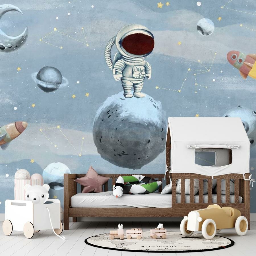 Фотообои Космонавт на планете 12-1794-S-Флок 270 x 200 см (ВхШ) Бесшовные, флизелиновые, влагостойкие обои