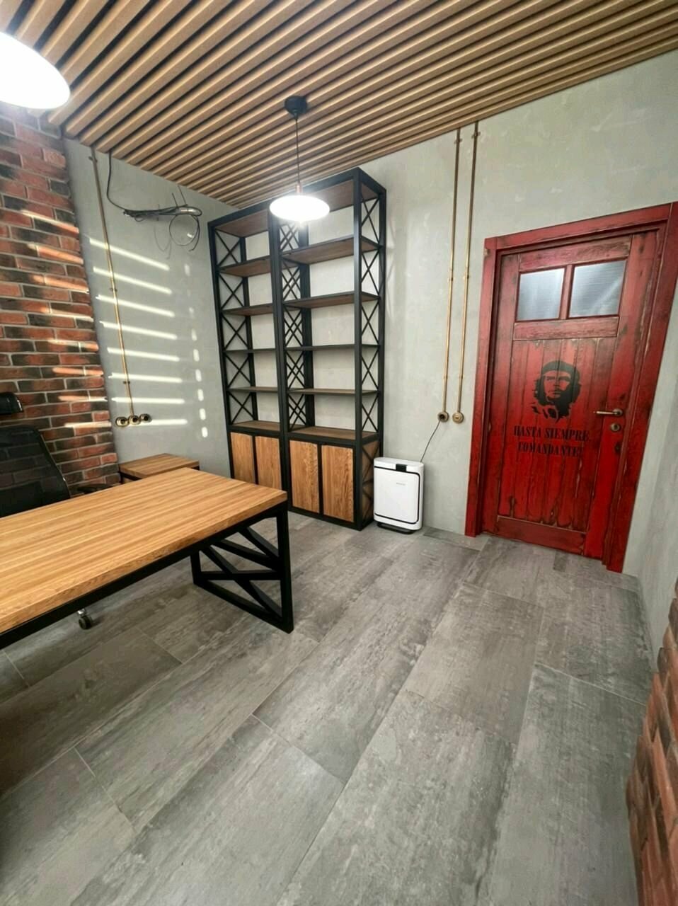 Стеллаж "EasyLOFT" в стиле лофт, массив дуба, для дома и офиса, 80х30х250 см.