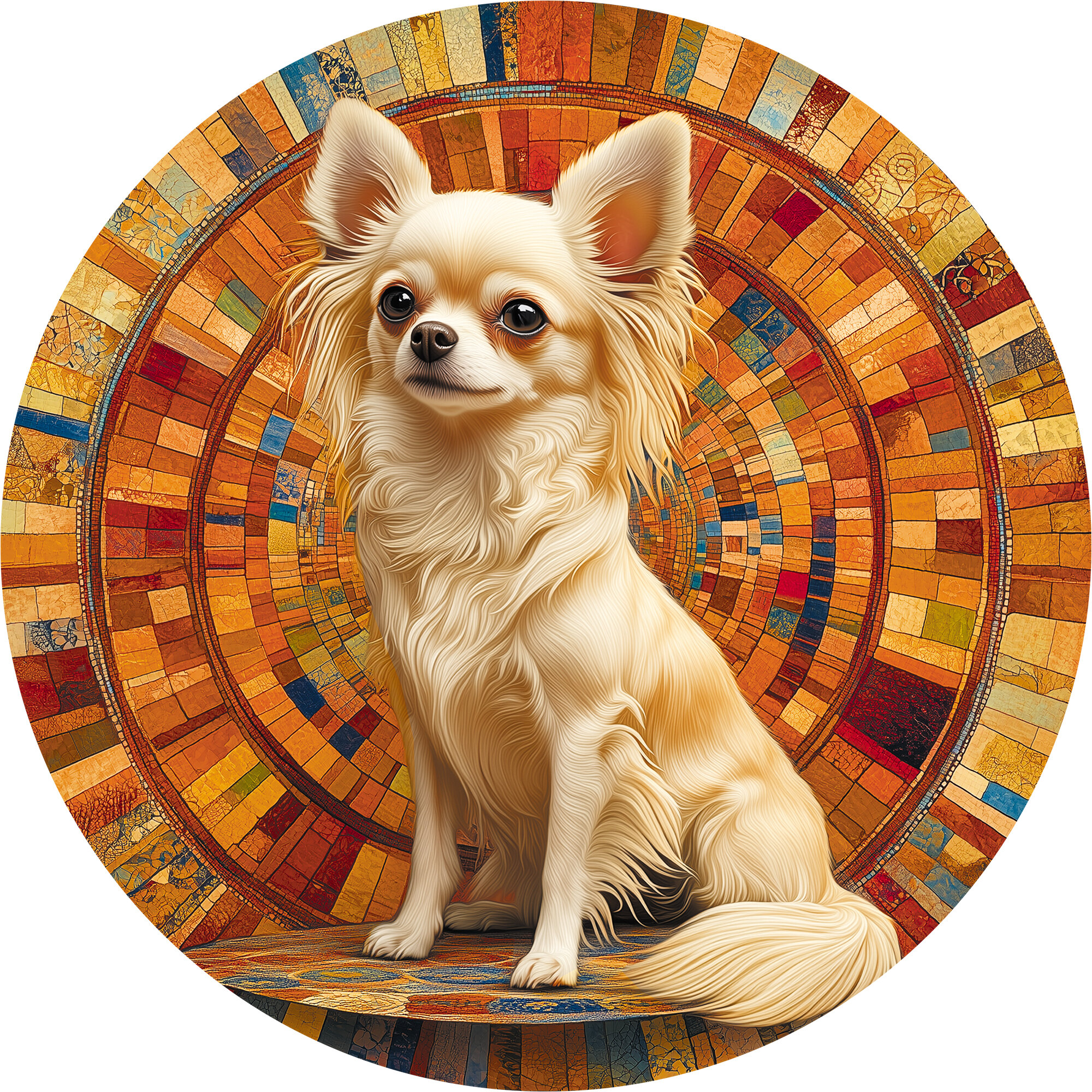 Деревянный пазл "Длинношёрстная чихуахуа кремового цвета" коллекции "Мир собак" / 30х30см, 260 деталей / Подарок для взрослых и детей