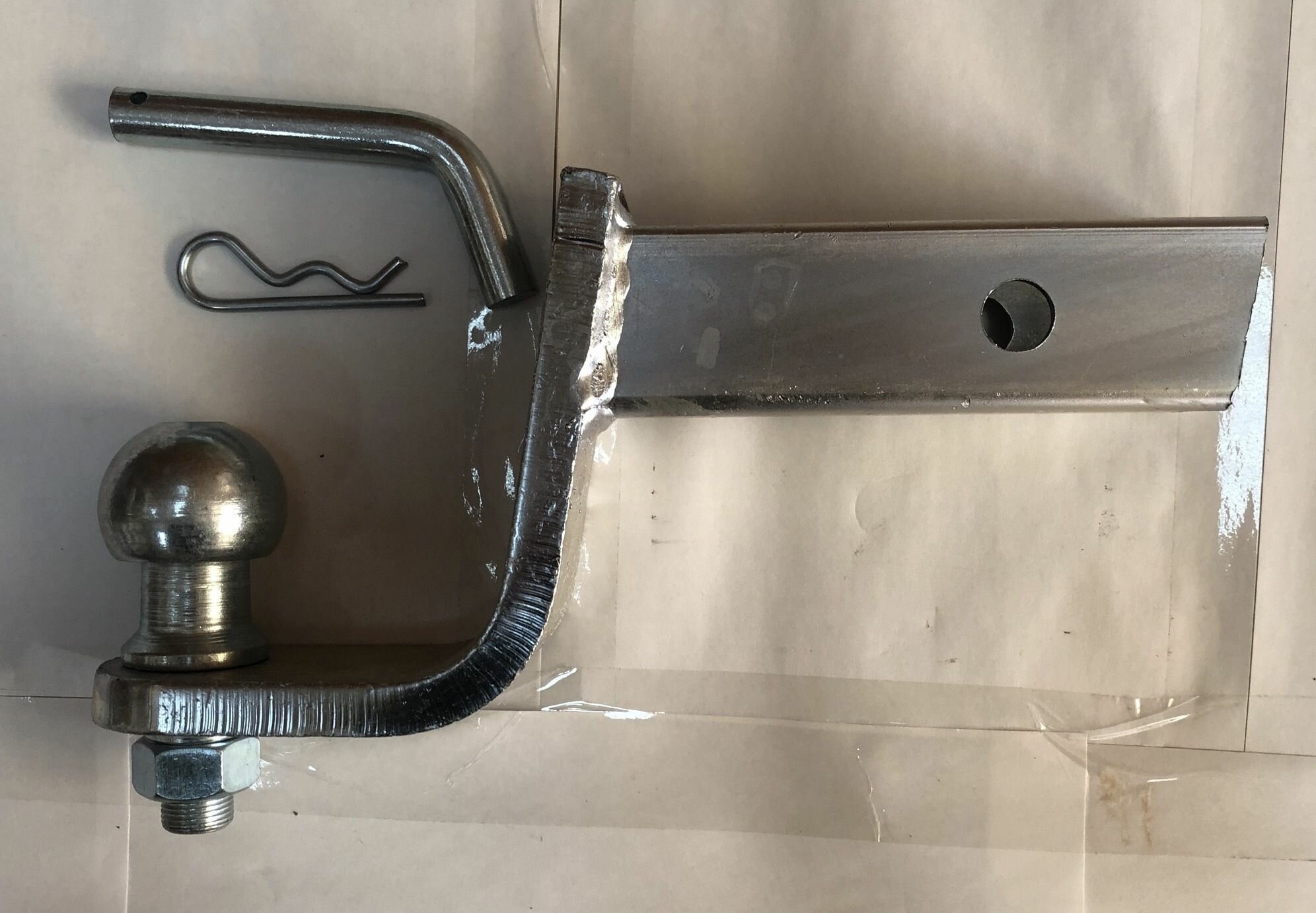 Узел сцепной в сборе под квадрат 50х50 оцинкованный с шаром E занижение 120мм Автос. TY-05-12Z