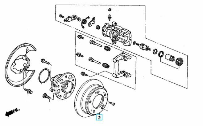 Диск тормозной задний Honda Accord 7 (Оригинал)