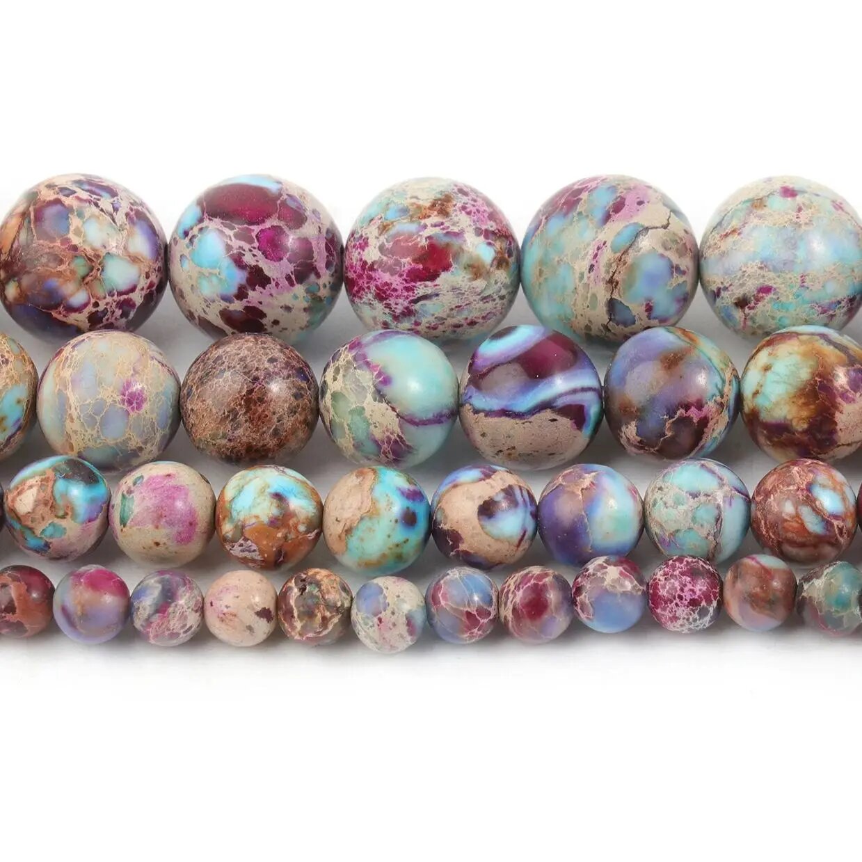 Куою Императорская Яшма Бусины 4/6/8/10 мм 4mm about 91pcs, Flower Purple