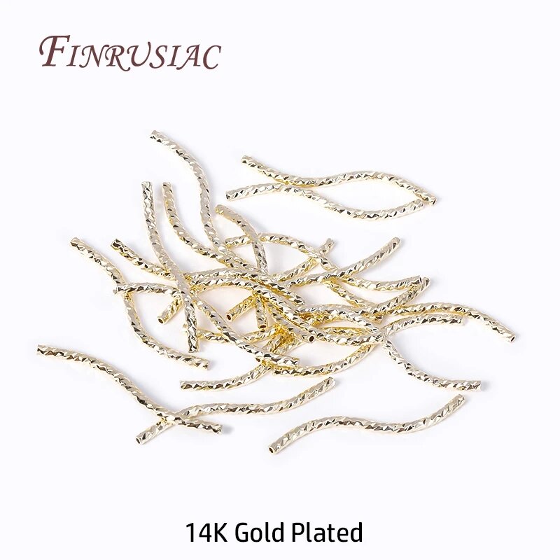 14K Gold Plated изогнутые бусины FINRUSIAC 60 шт