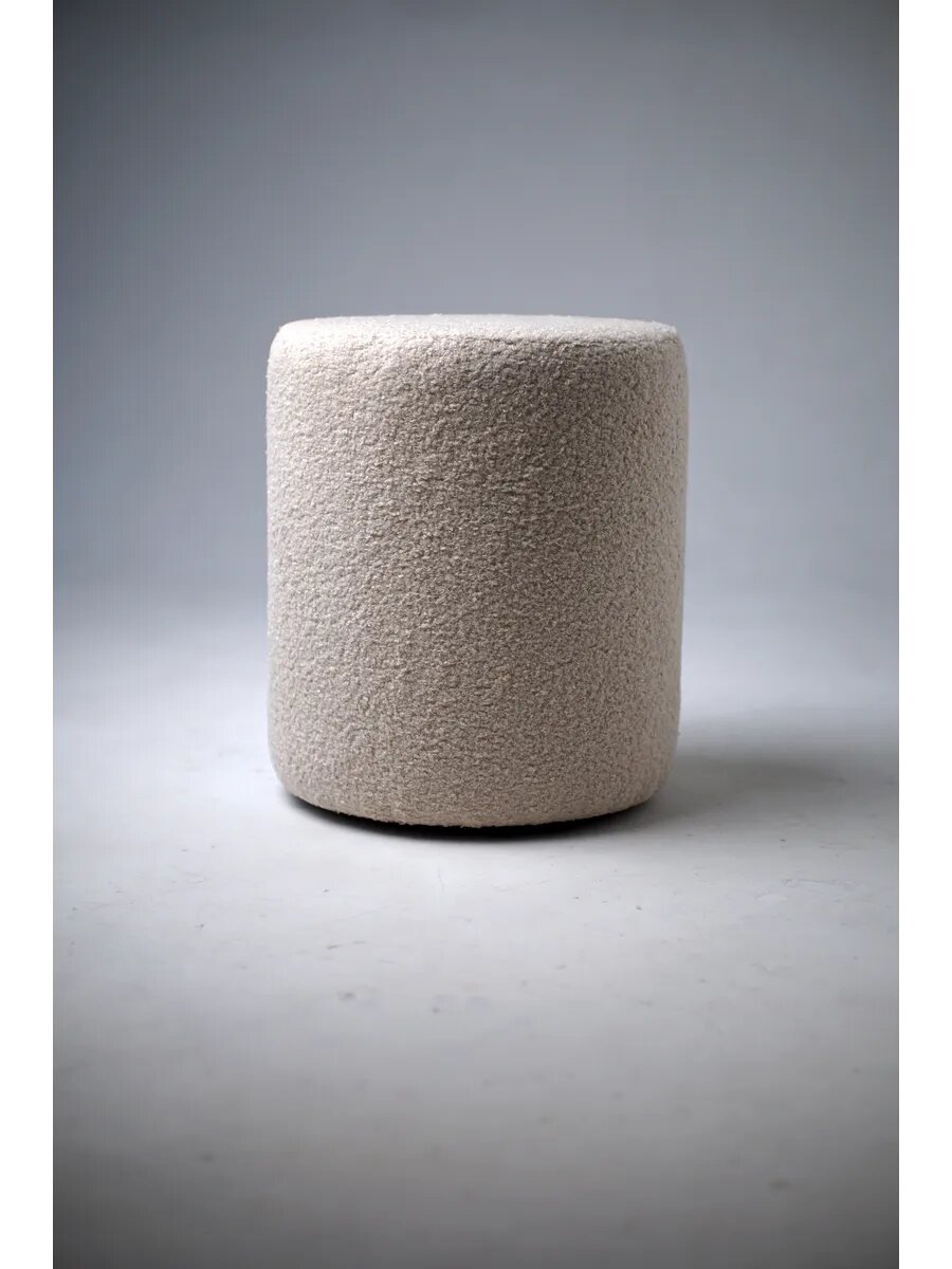 Пуф букле круглый мягкий в прихожую и спальню