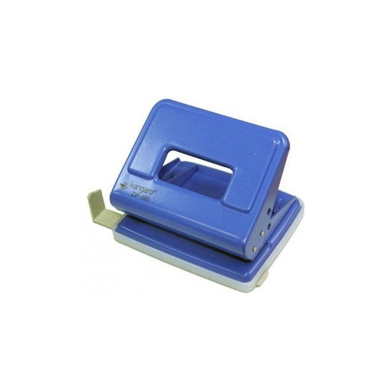 Дырокол Kangaro на 18 листов стальной с линейкой, с фиксатором, синий (DP-485)